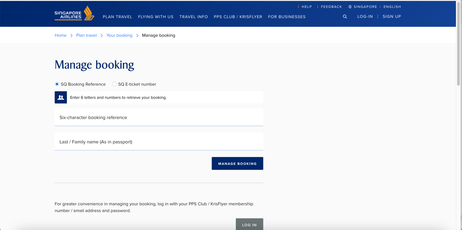 How to manage Singapore Airlines booking – Void Traveller